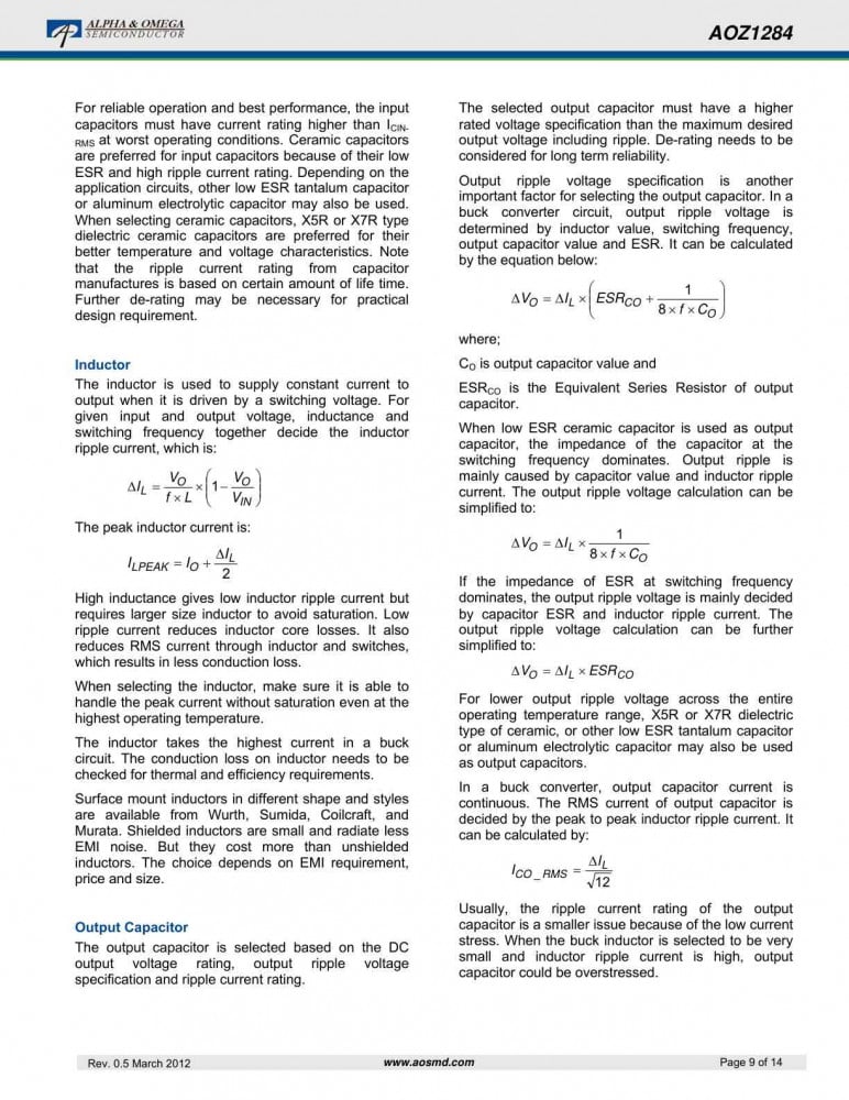 AOZ1284PI datasheet page 9