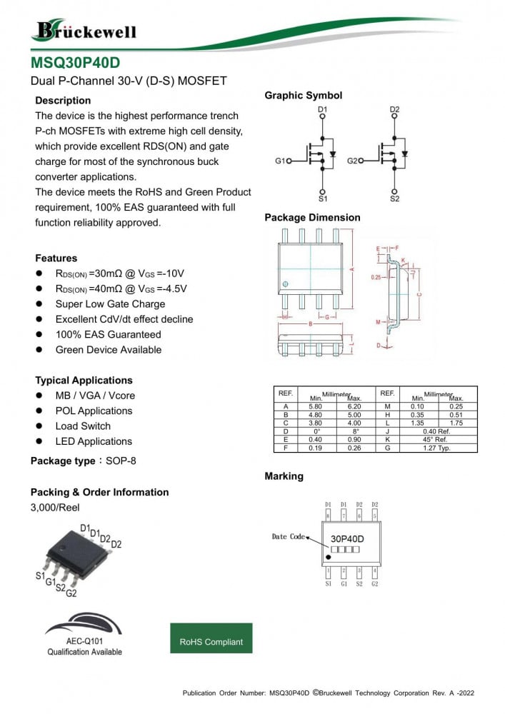 MSQ30P40D datasheet page 1
