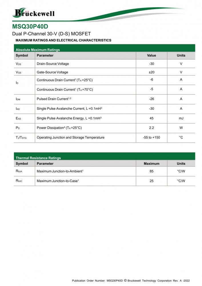 MSQ30P40D datasheet page 2