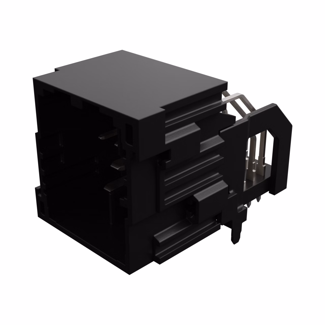 stAK50h Right-Angle Hybrid Header, 12 Circuits, Key 1, Black, Tray for sale
