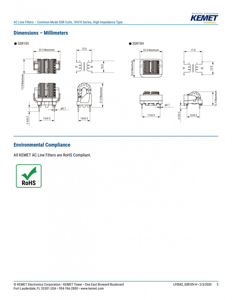 KEMET SSR10 series datasheet page 3