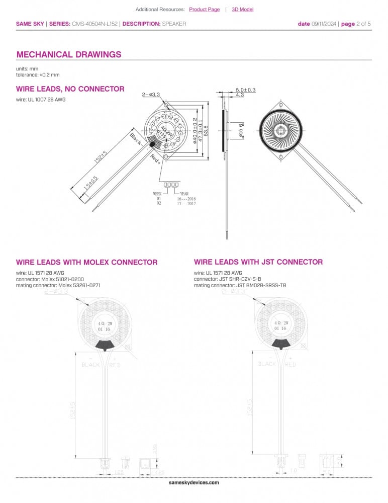 CMS-40504N-L152A datasheet page 2