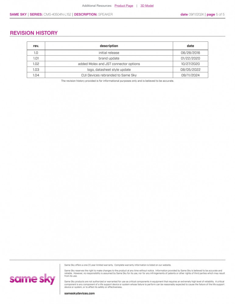 CMS-40504N-L152A datasheet page 5