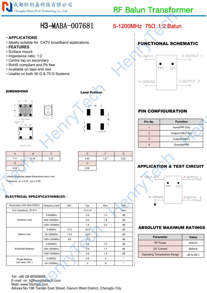 H3-MABA-007681 technical document page 1