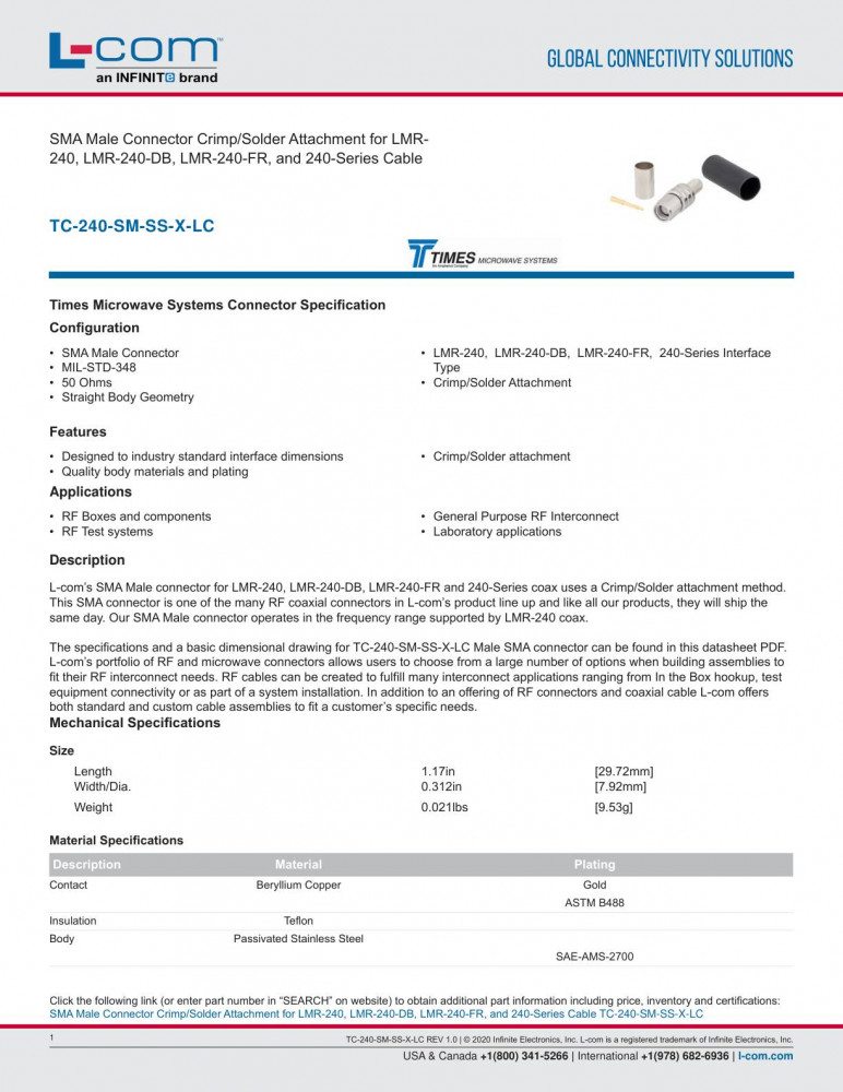 TC-240-SM-SS-X-LC datasheet page 1