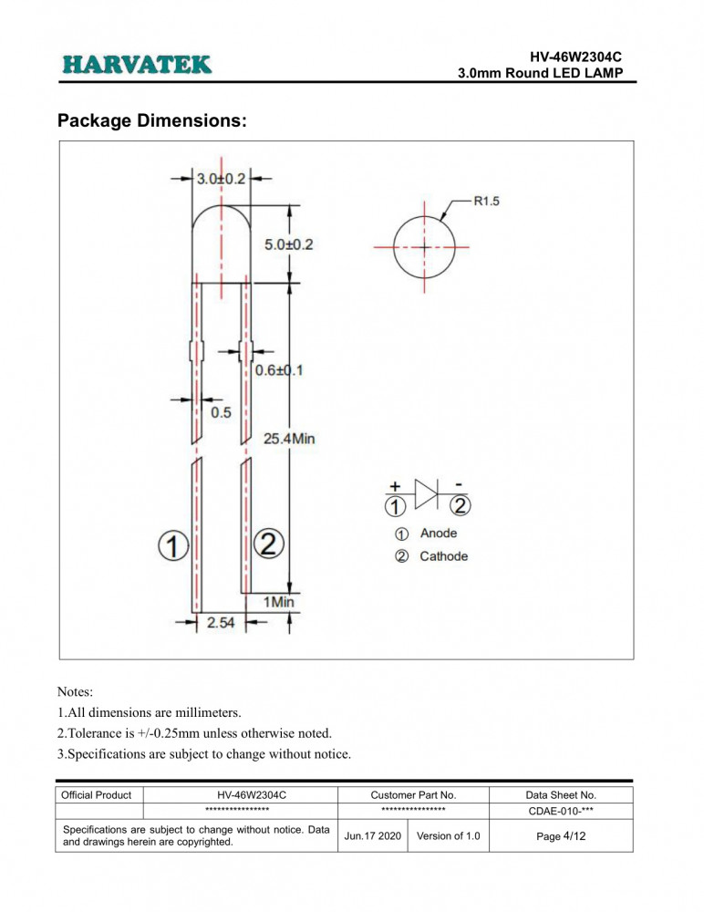 HV-46W2304C datasheet page 4