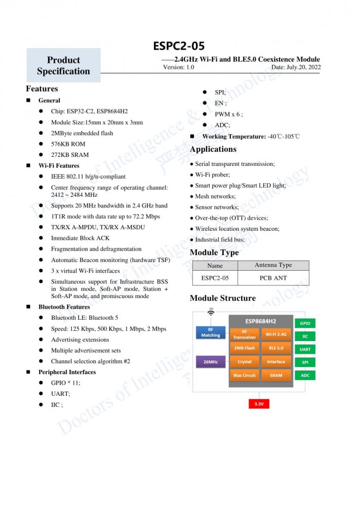 ESPC2-05-N2 documentation page 1