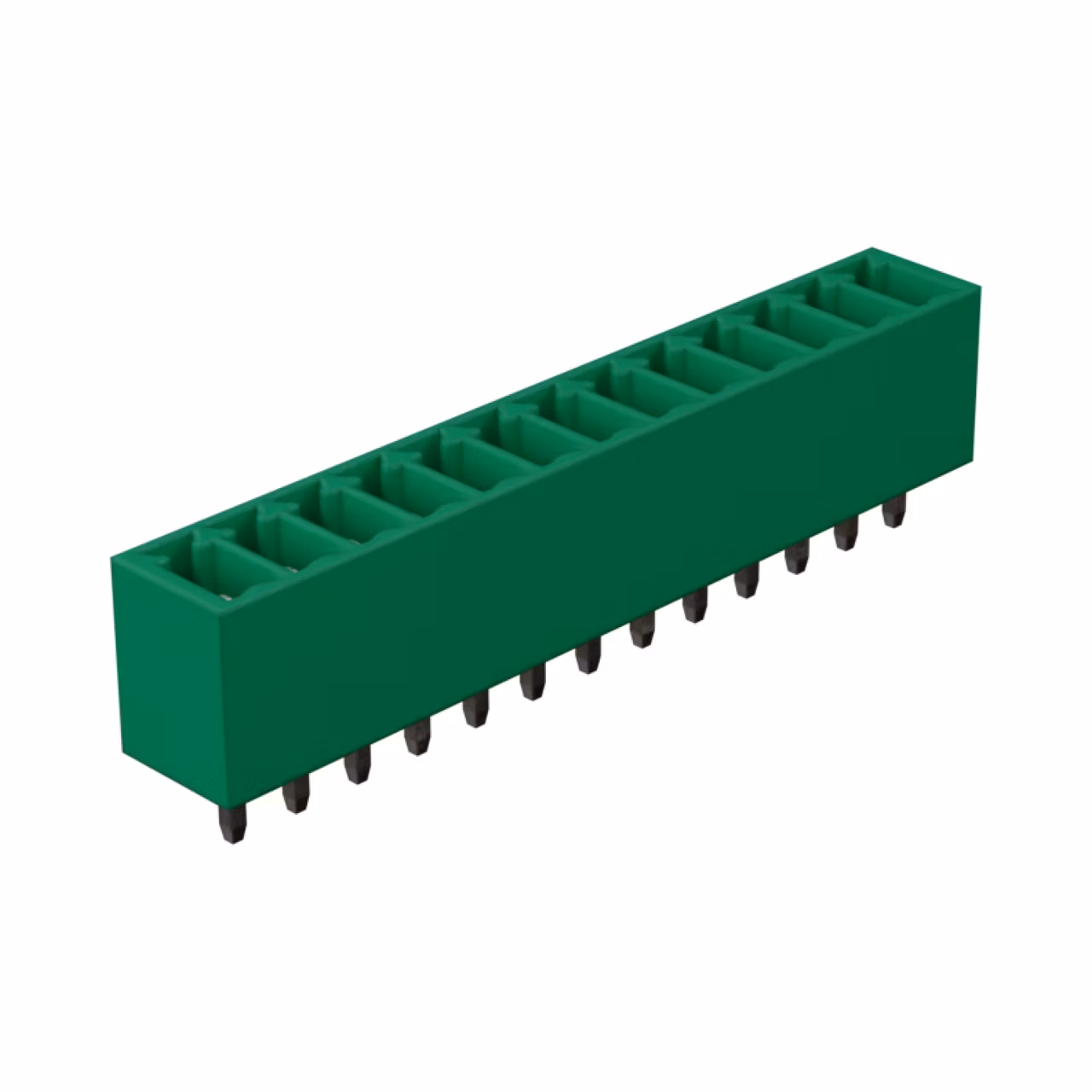3.50mm Pitch Eurostyle Vertical PCB Header, Green Housing, 13 Circuits for sale