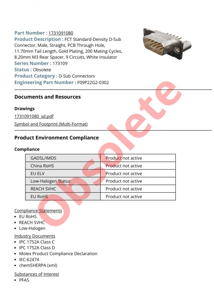 MOLEX 1731091080 drawing preview, page 1