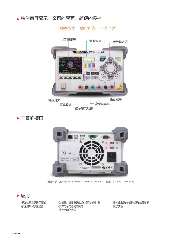 RIGOL DP832 technical document page 2