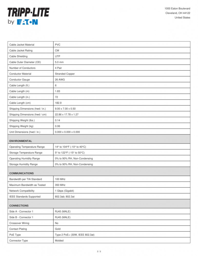 EATON N002-006-BK technical document page 2
