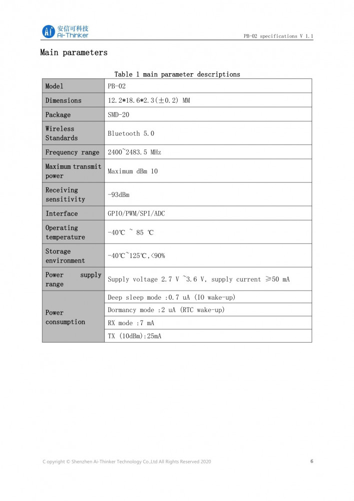 PB-02 specification page 6