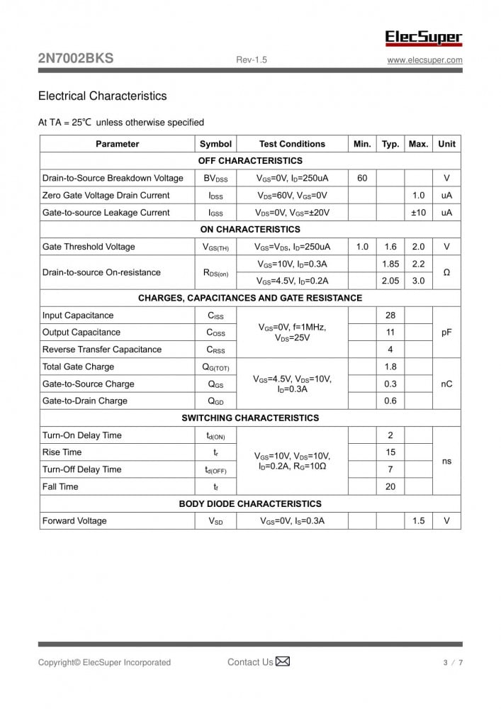 2N7002BKS datasheet page 3