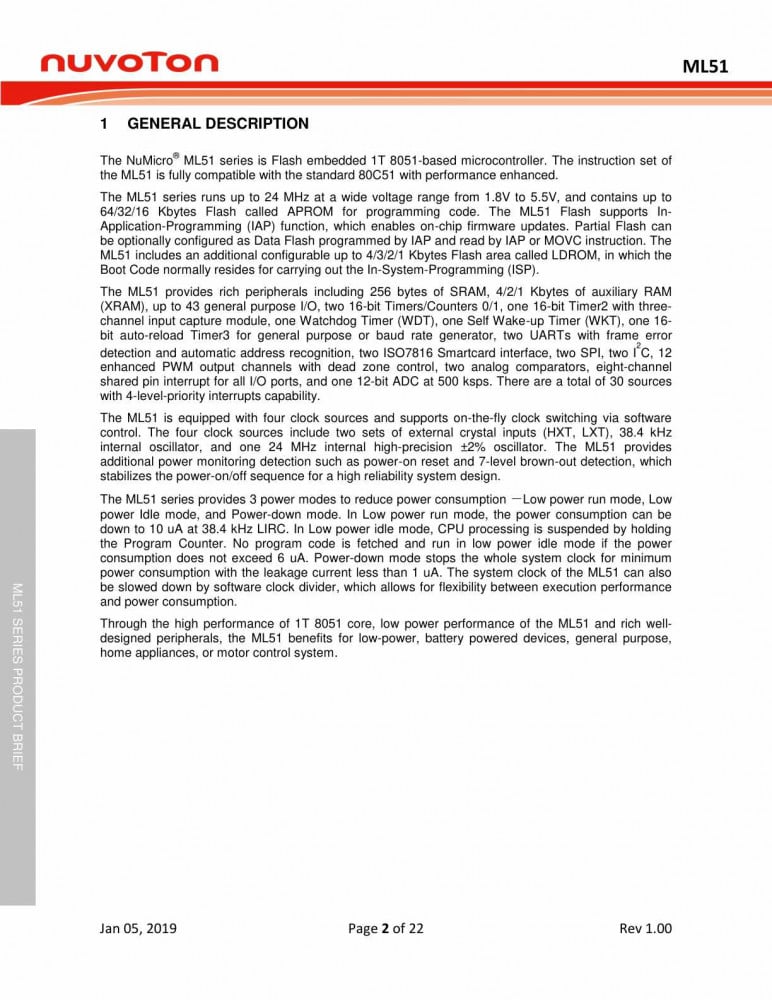 ML51 series document page 2