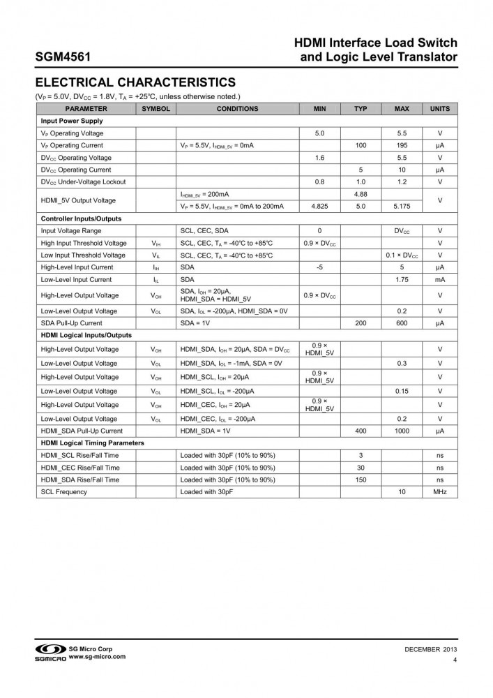 SGM4561 datasheet page 4