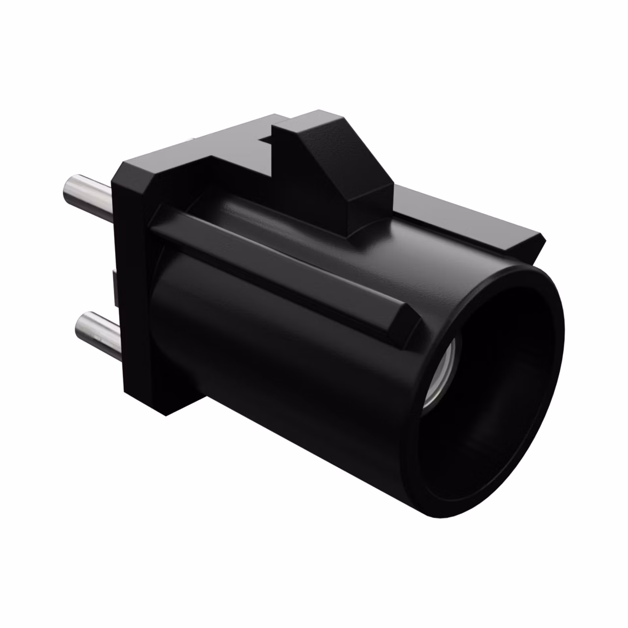 FAKRA Jack, Straight, PCB Receptacle, Through Hole, Die Cast Body, Tin (Sn) Plated, Keying Code A, Black, 50 Ohms for sale