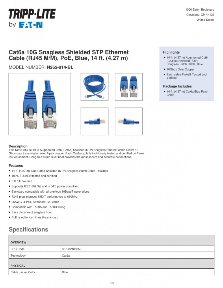N262-014-BL technical document page 1