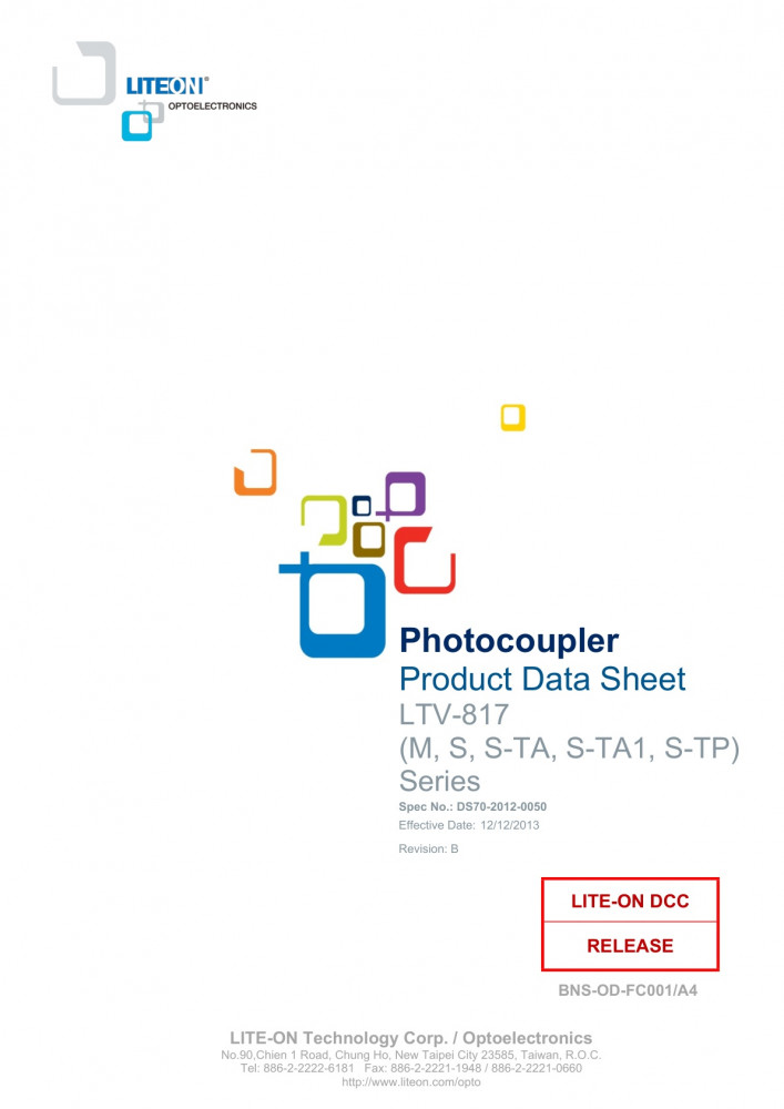 LTV-817 datasheet page 1