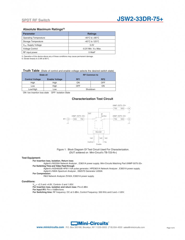 JSW2-33DR-75+ datasheet page 4