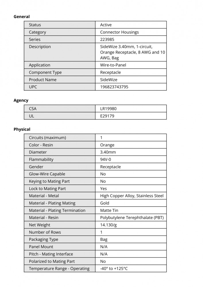 MOLEX 2239850003 technical document page 2