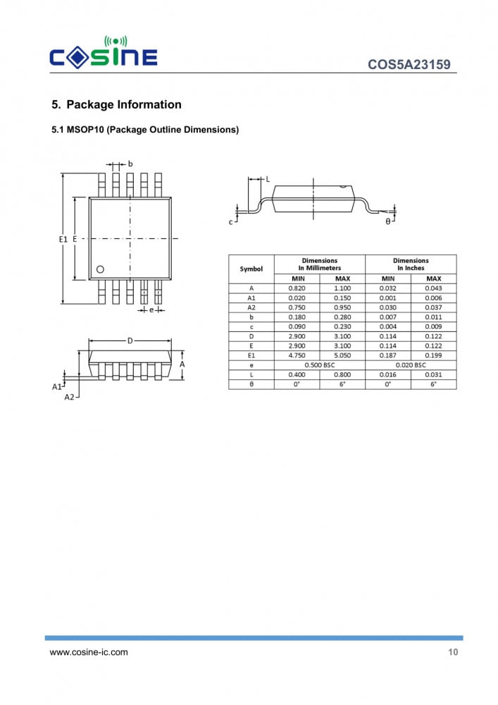 COS5A23159 datasheet page 10