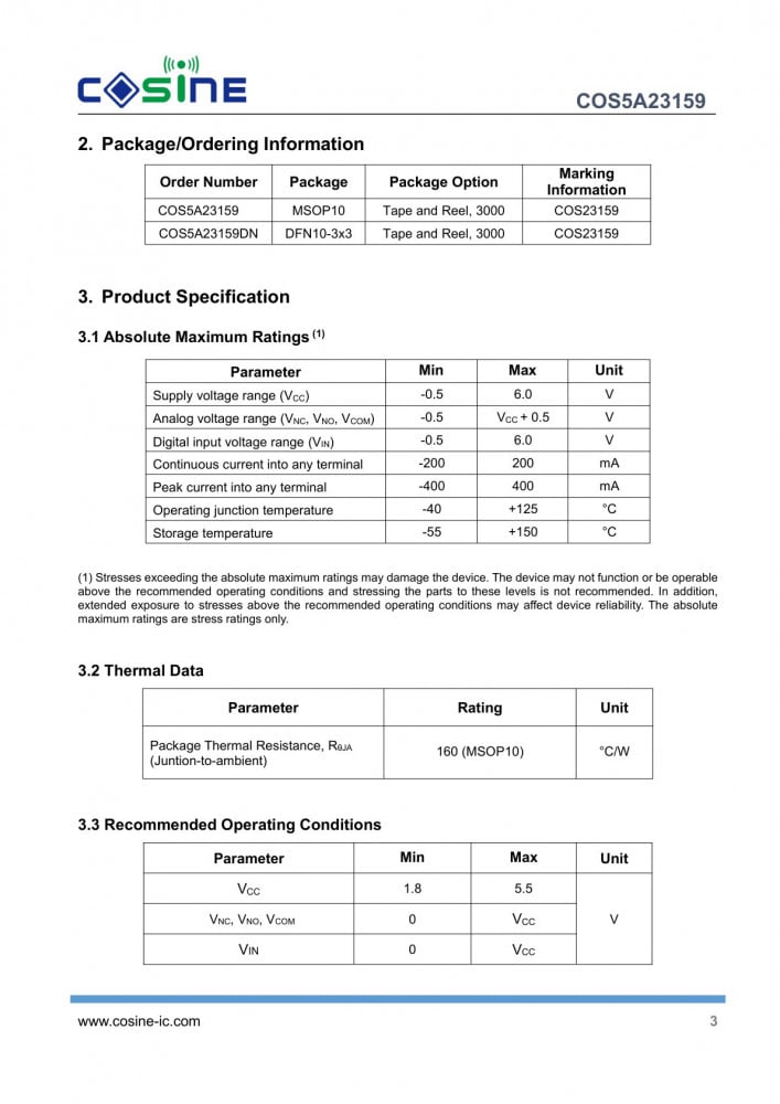 COS5A23159 datasheet page 3