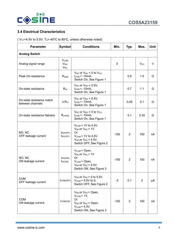 COS5A23159 datasheet page 4