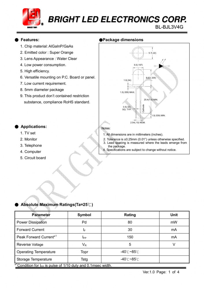 BL-BJL3V4G technical document page 1