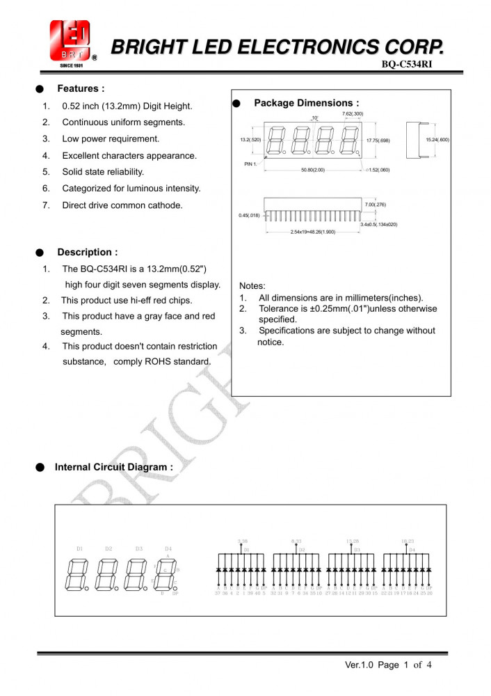 BQ-C534RI datasheet page 1