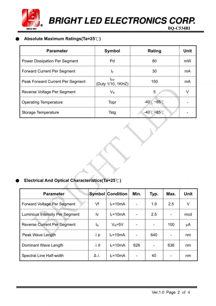BQ-C534RI datasheet page 2