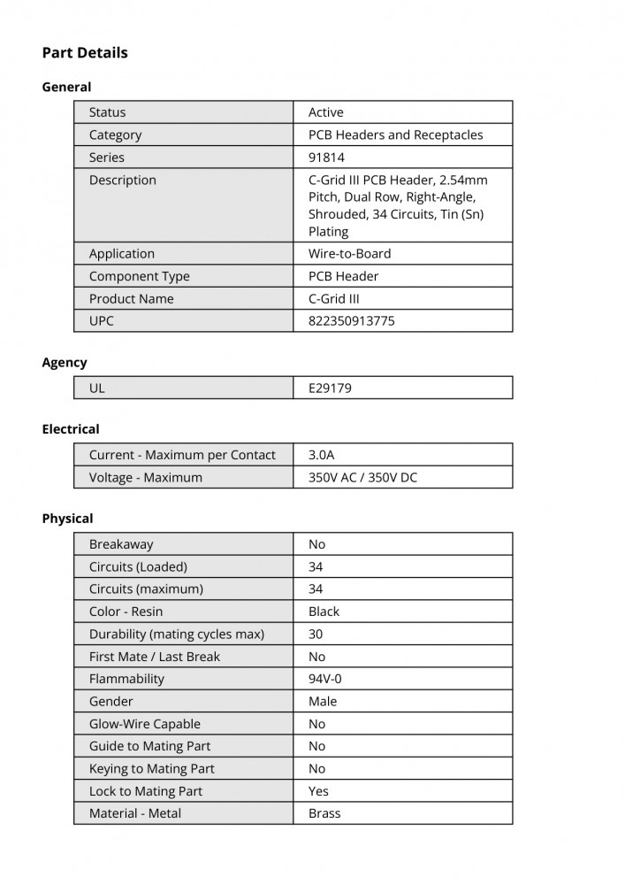 Technical document page 2 for Molex 918143134