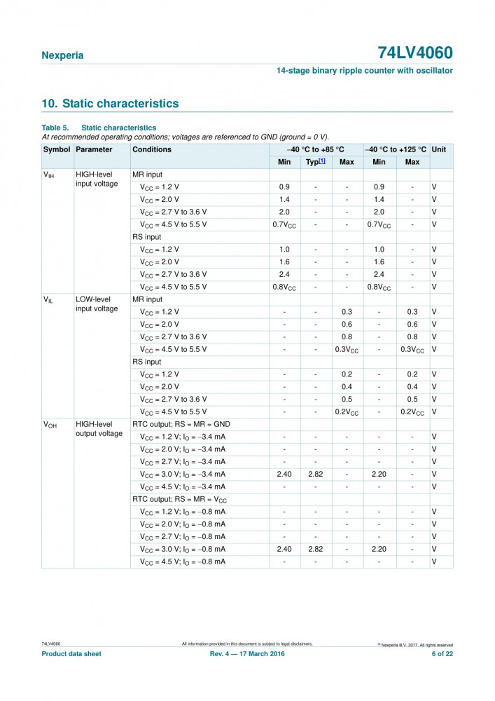 74LV4060 datasheet page 6