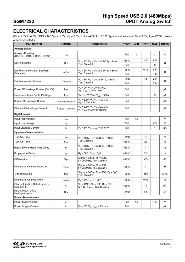 SGM7222 technical document page 4