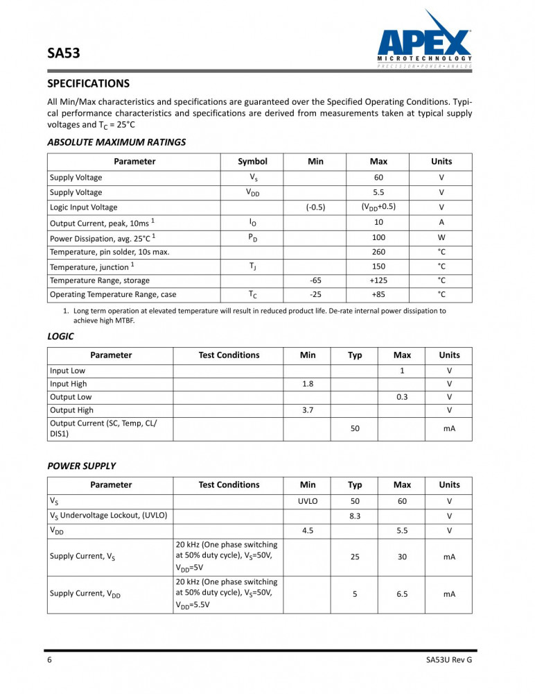SA53 datasheet page 6