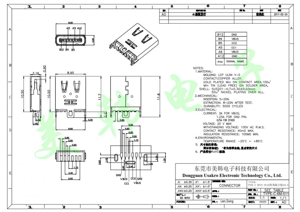 TYPE-C-6M-011 technical document preview