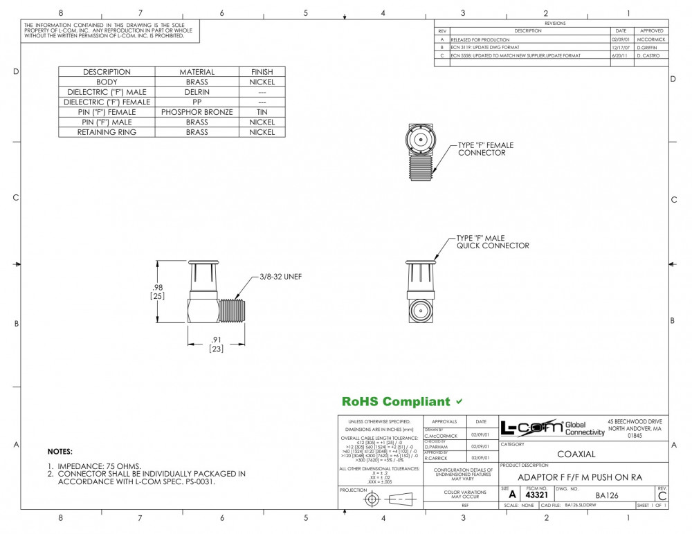 L-com BA126 technical document preview