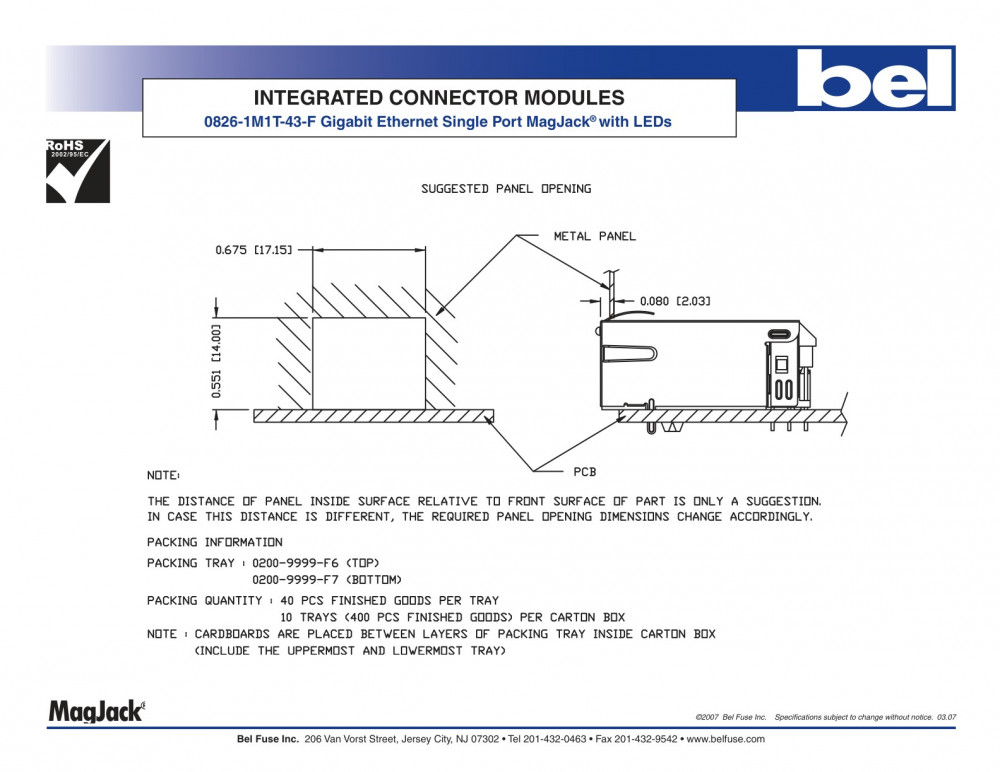 Bel Fuse 0826-1M1T-43-F datasheet page 3