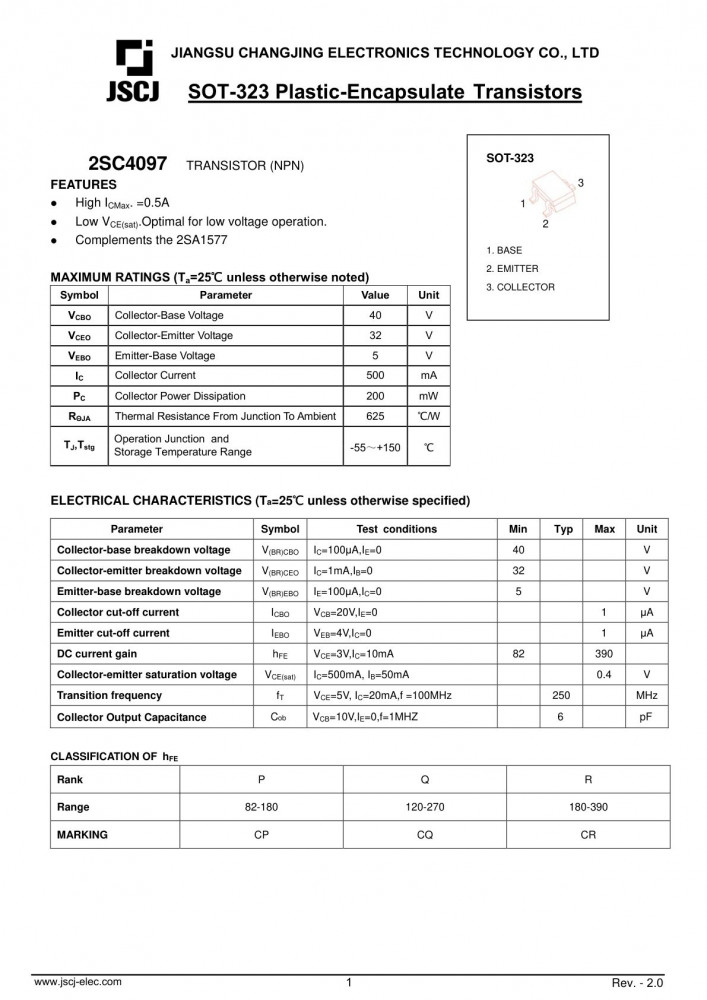 2SC4097 datasheet page 1