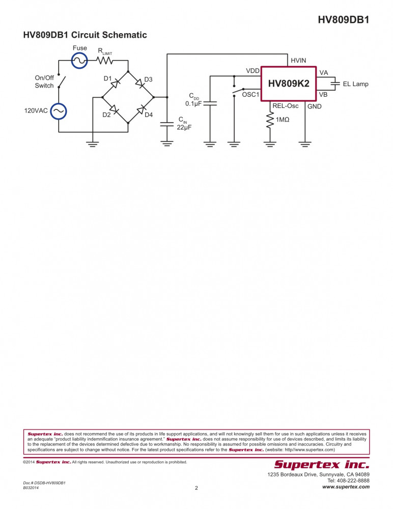 HV809DB1 EL driver demoboard document page 2
