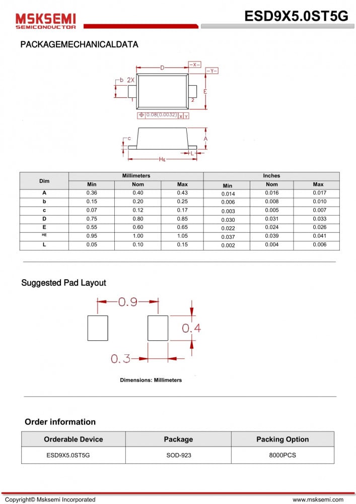 ESD9X5.0ST5G datasheet page 6