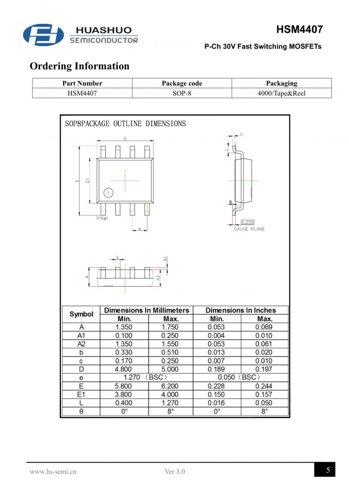 HSM4407 datasheet page 5