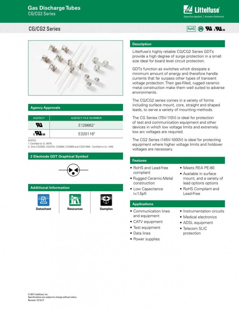 CG75LTR datasheet page 1