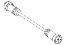 Mini-Change C-Size Double-Ended Cordset, 12 Poles, Male (Straight) to Female (Straight), 16 AWG, Yellow TPE Cable, 38.0m (124.67') Length
