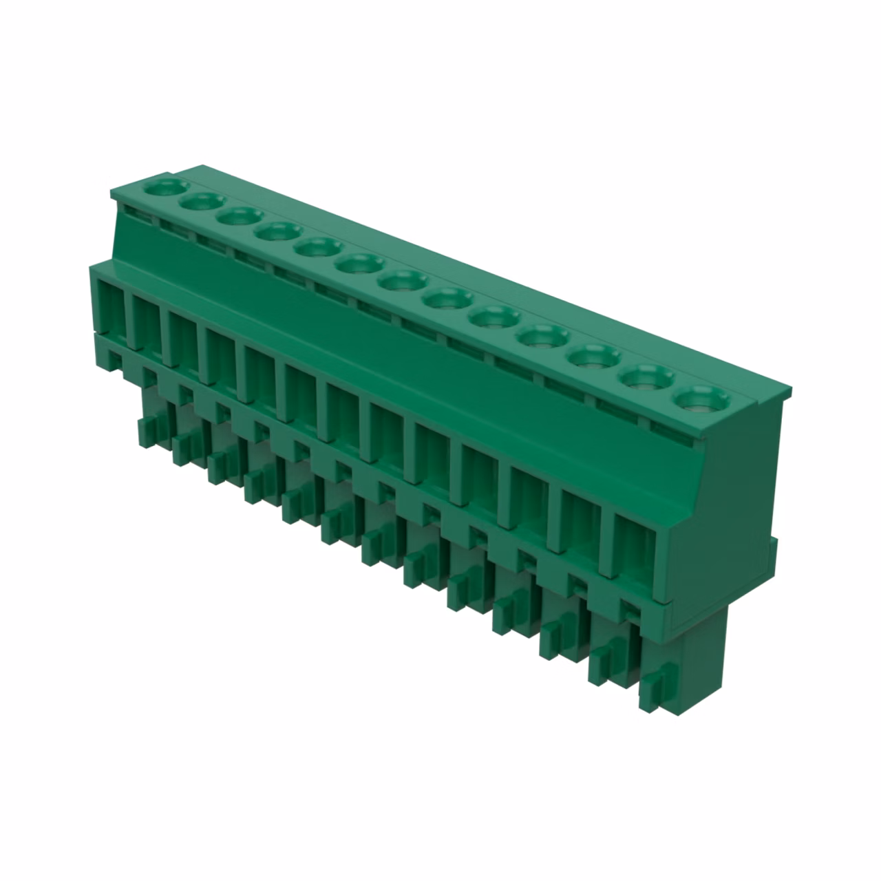 3.81mm Pitch Eurostyle Vertical Plug, with Reverse Imprinting, Front Wire Entry, Green Housing, Gold (Au) Plated, 13 Circuits for sale