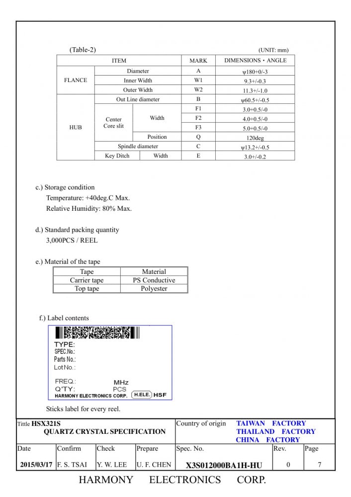 X3S012000BA1H-HU specification page 7