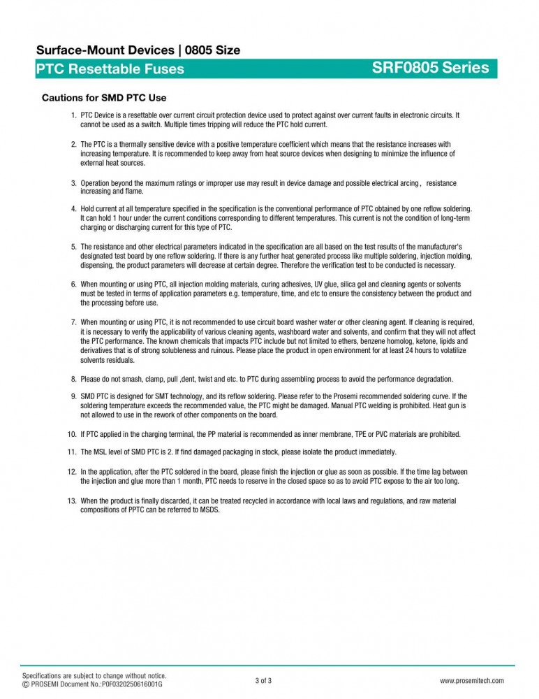 SRF0805P010/24 technical document page 3
