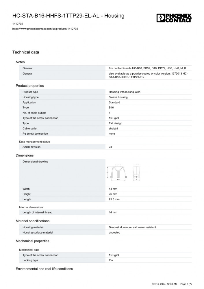 Phoenix Contact 1412702 technical document page 2