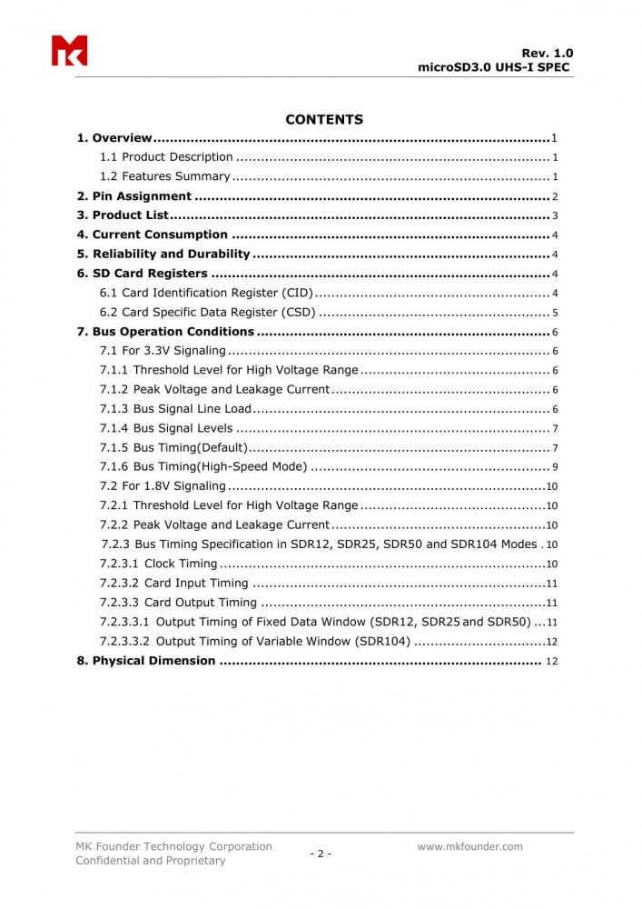 MK microSD specification page 2