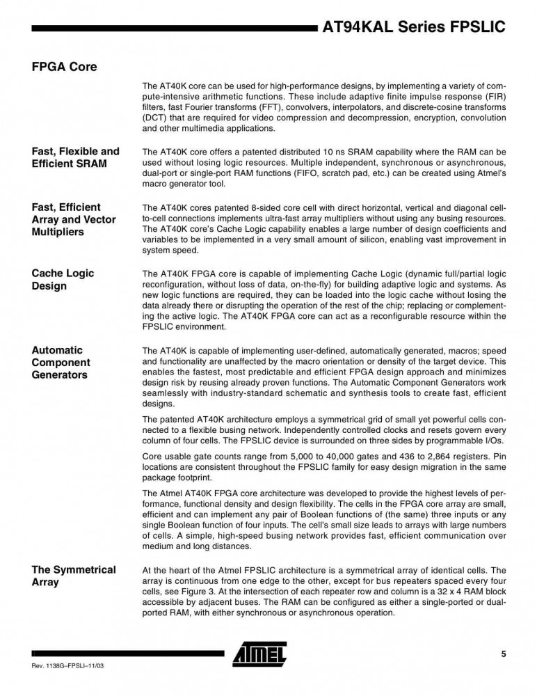 AT94K10AL technical document page 5