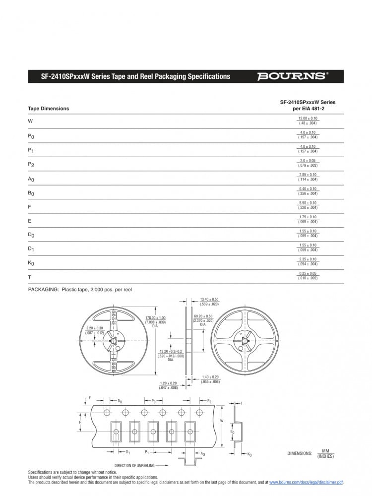 BOURNS SF-2410SP080W-2 datasheet page 5